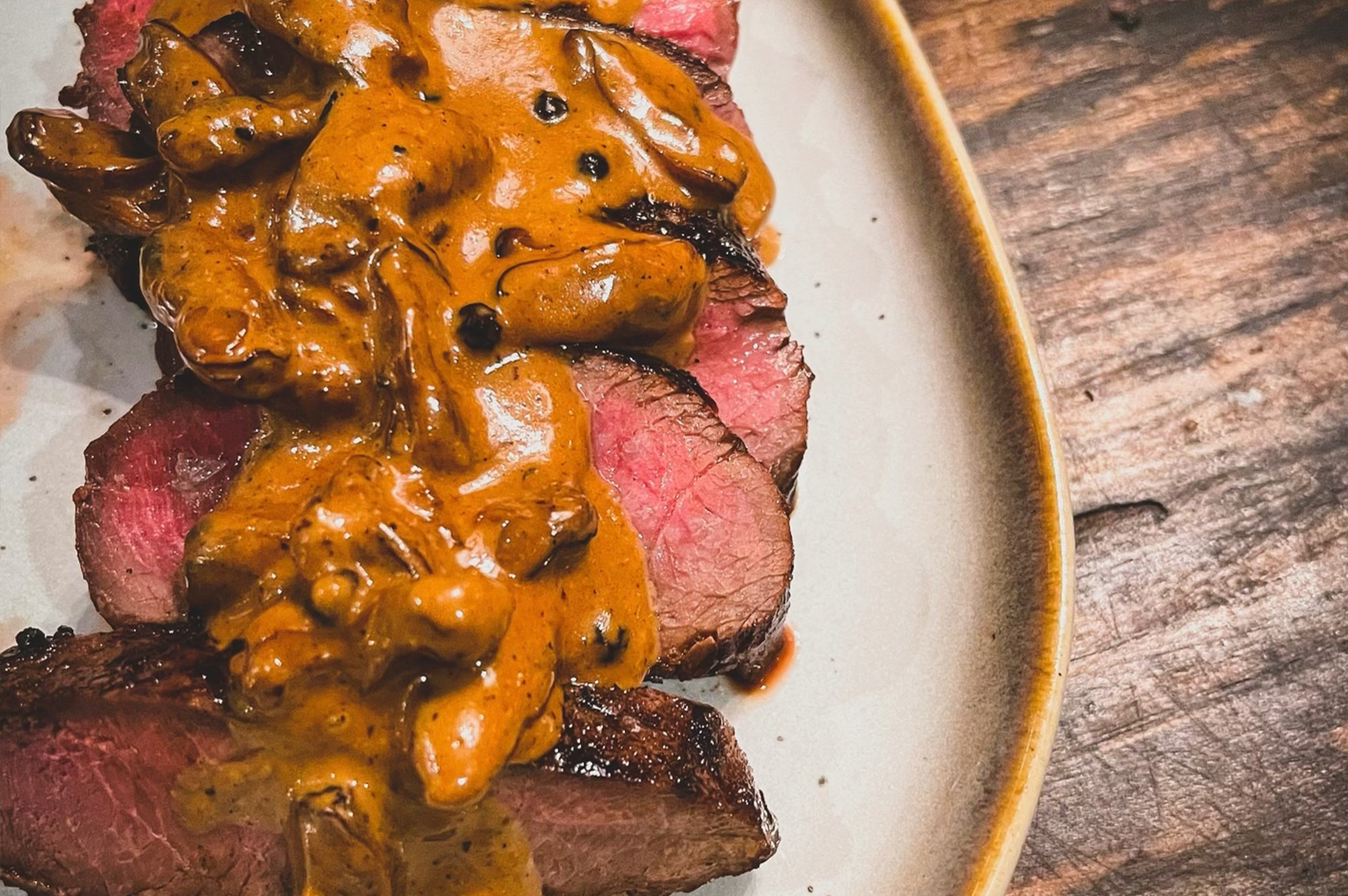 Venison with Bourbon Peppercorn Smoked Mussel Cream Sauce - The ...